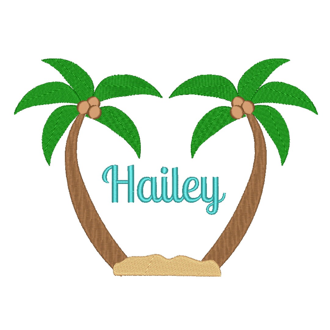 PALM TREE FRAME - Embroidery Monogram Frame - Machine Embroidery ...