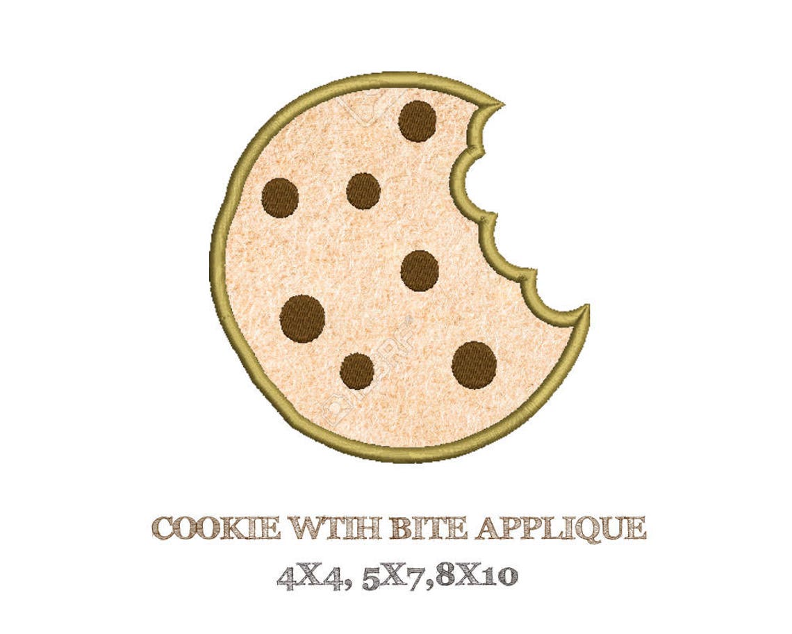 CHOCOLATE CHIP COOKIES - Applique Design - 2 Designs (whole Cookie and ...