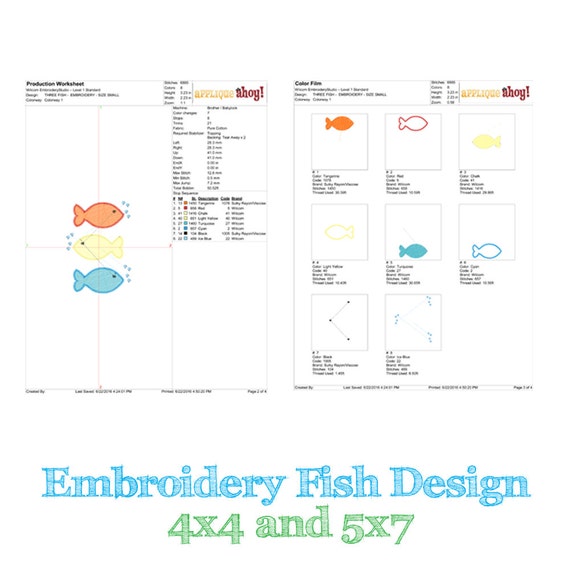 Machine Embroidery Instant Download Digital File fish Embroidery Design ...