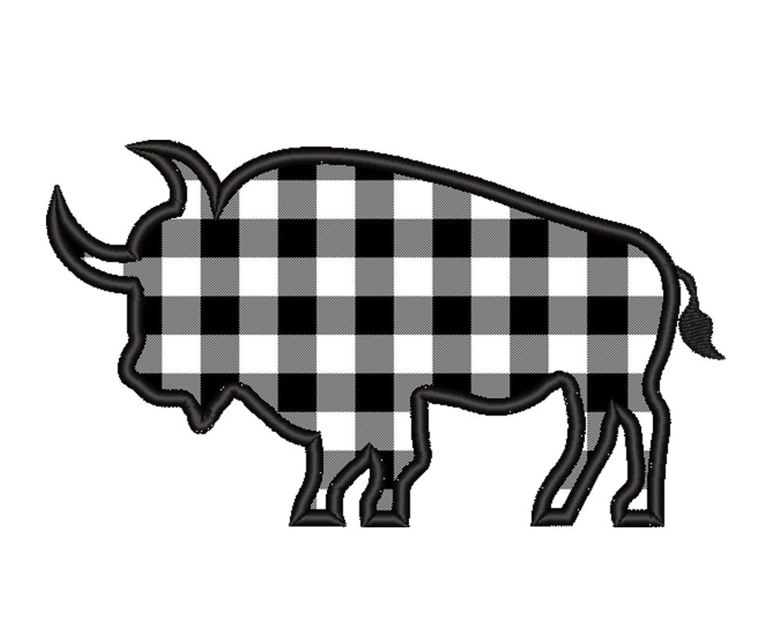 BUFFALO Silhouette APPLIQUE Design - Machine Embroidery - Instant ...