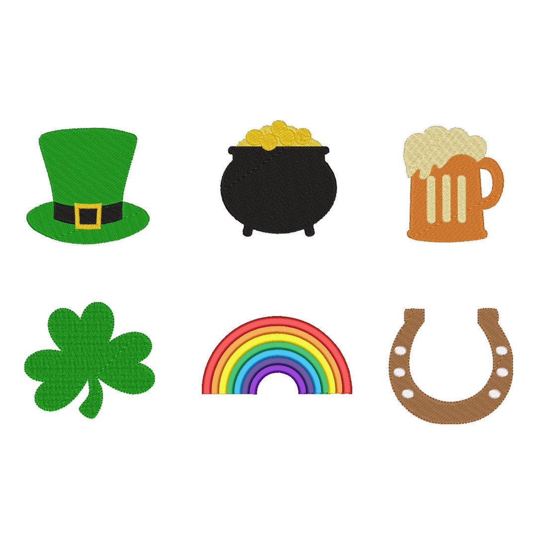 ST PATRICK'S DAY - Mini Embroidery Designs - Machine Embroidery - 6 ...