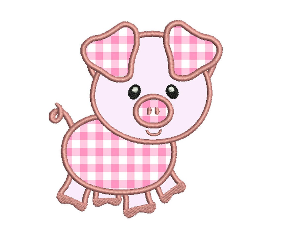PIG Applique Design Machine Embroidery Instant Digital | Etsy