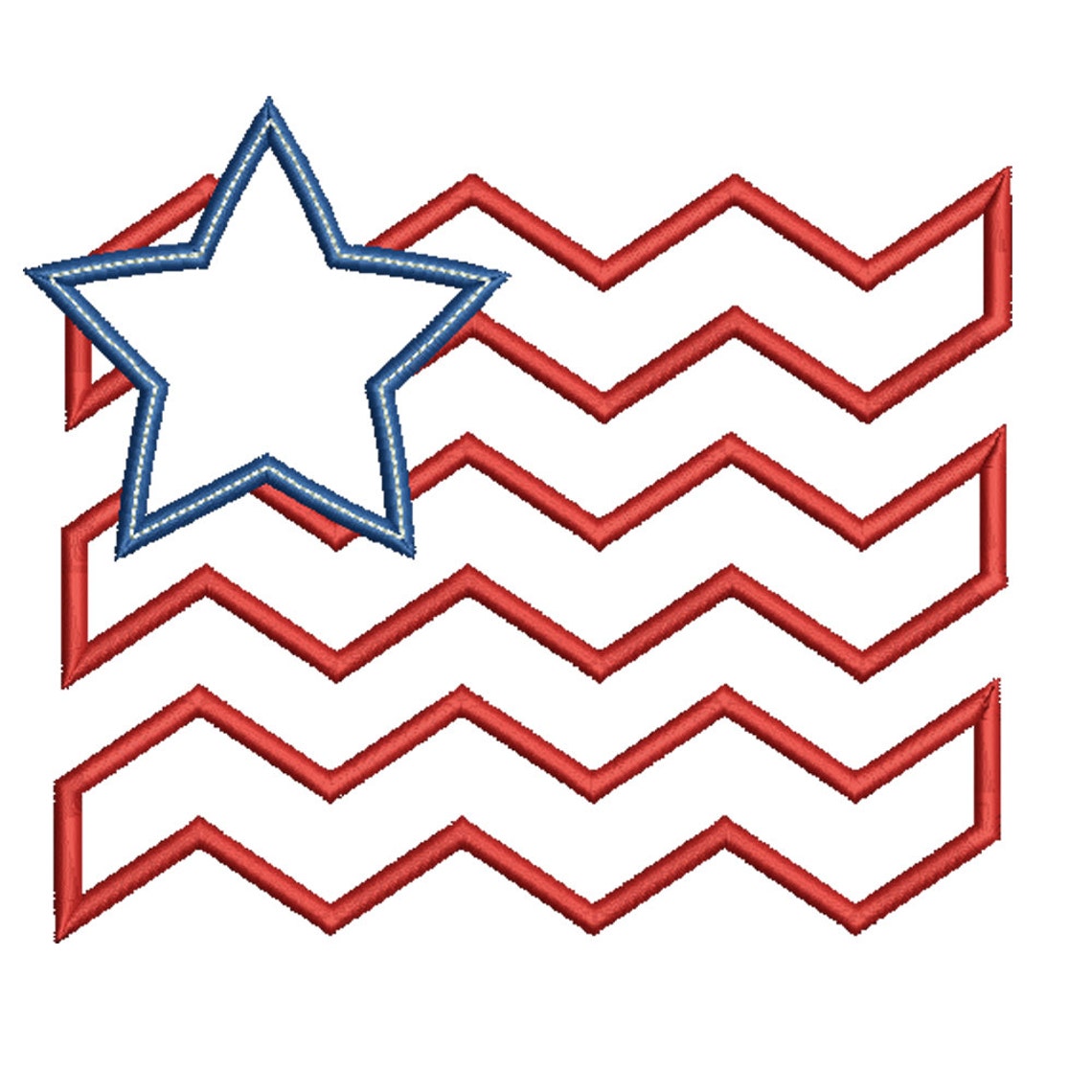 CHEVRON AMERICAN FLAG Applique Design - Machine Embroidery - Instant ...