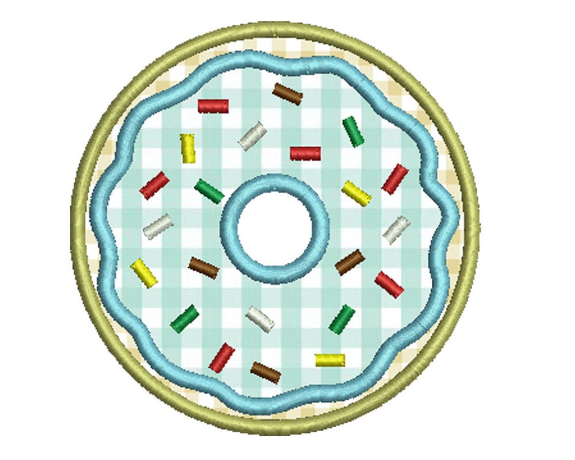 DONUT Applique Design - Machine Embroidery - Instant Digital Download ...