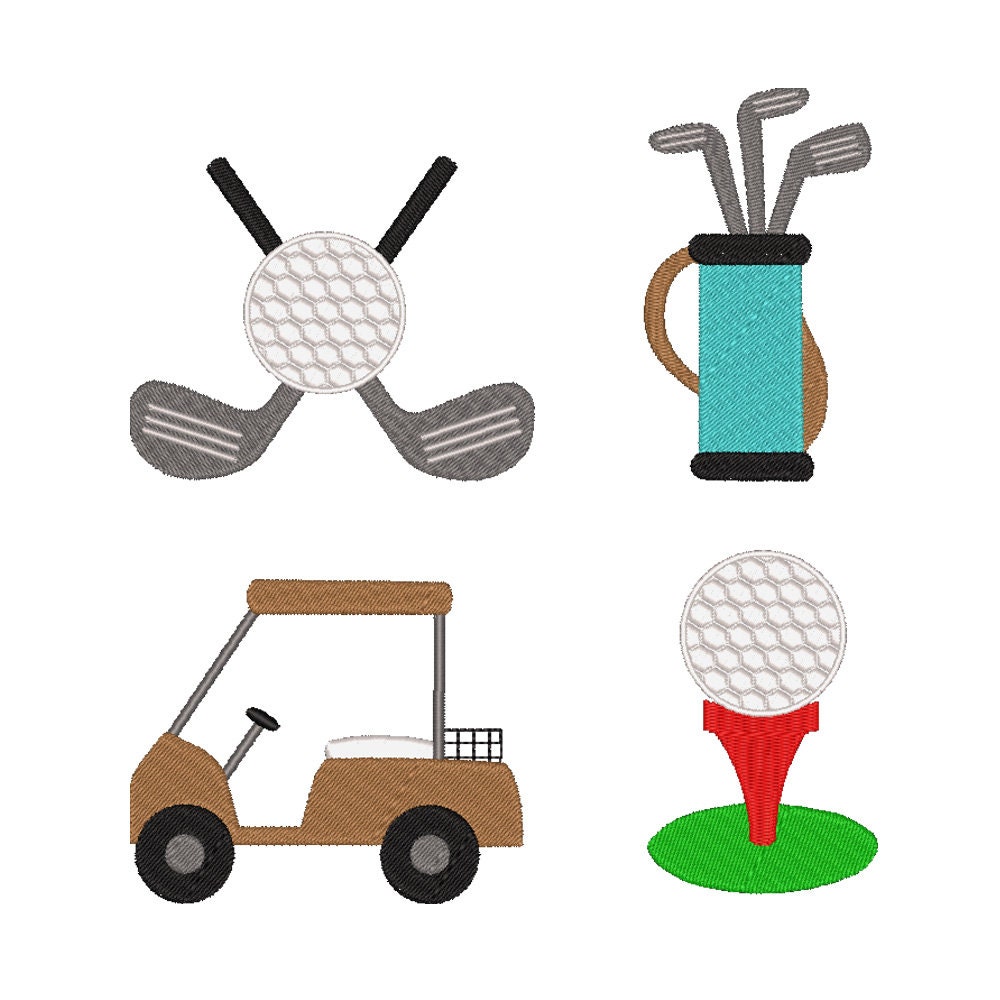 GOLF BUNDLE EMBROIDERY - Golf Elements - Machine Embroidery Designs - 4 ...