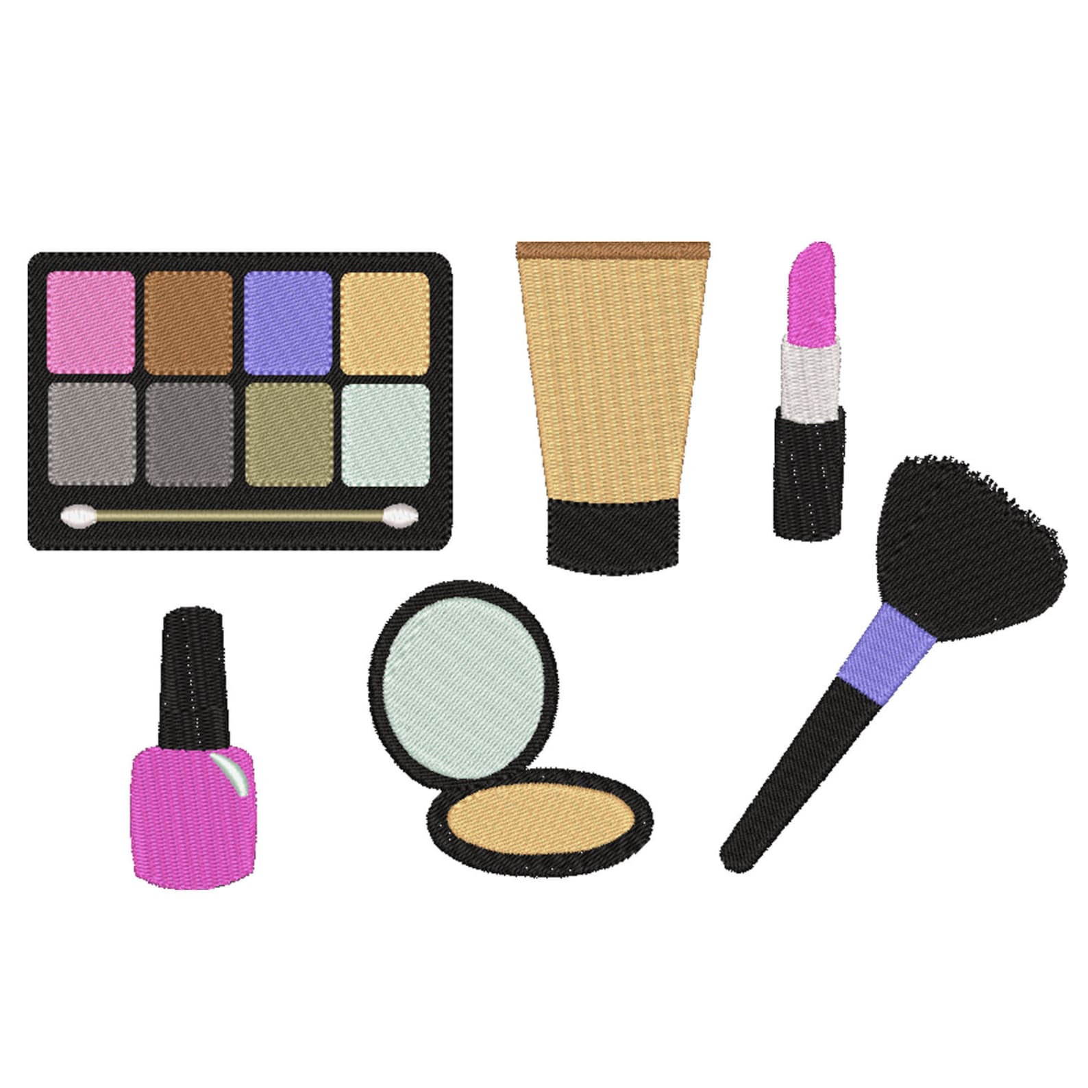 COSMETICS MAKE-UP - Embroidery Design - Machine Embroidery - Mini ...