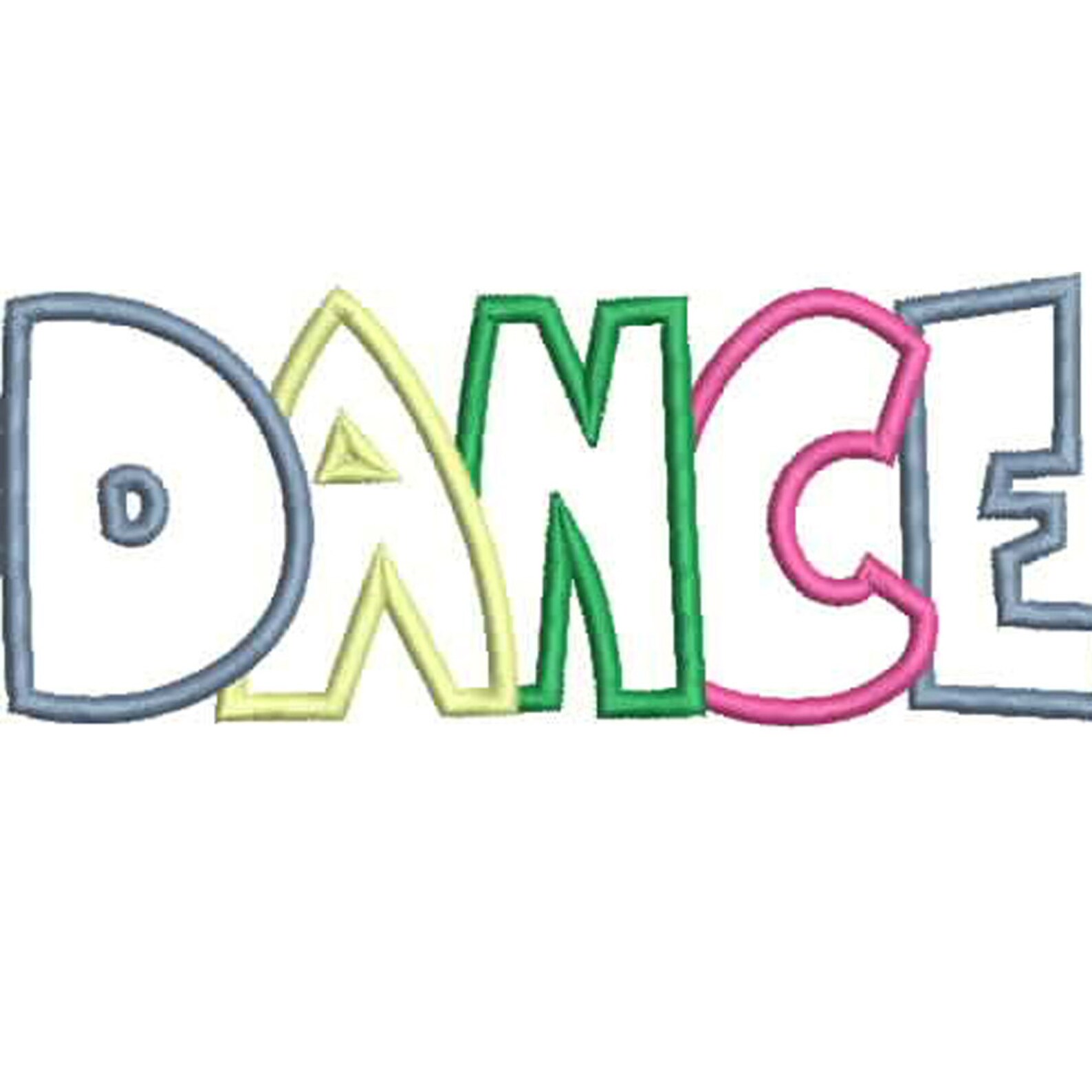 DANCE Applique Design Instant Download Digital File - Etsy