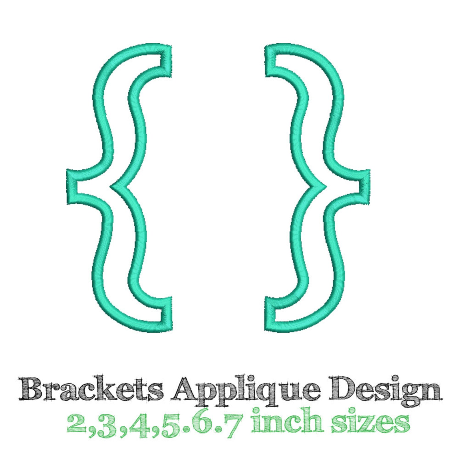 BRACKETS APPLIQUÉ DESIGN Left and Right Brackets 2 Inch 3 - Etsy