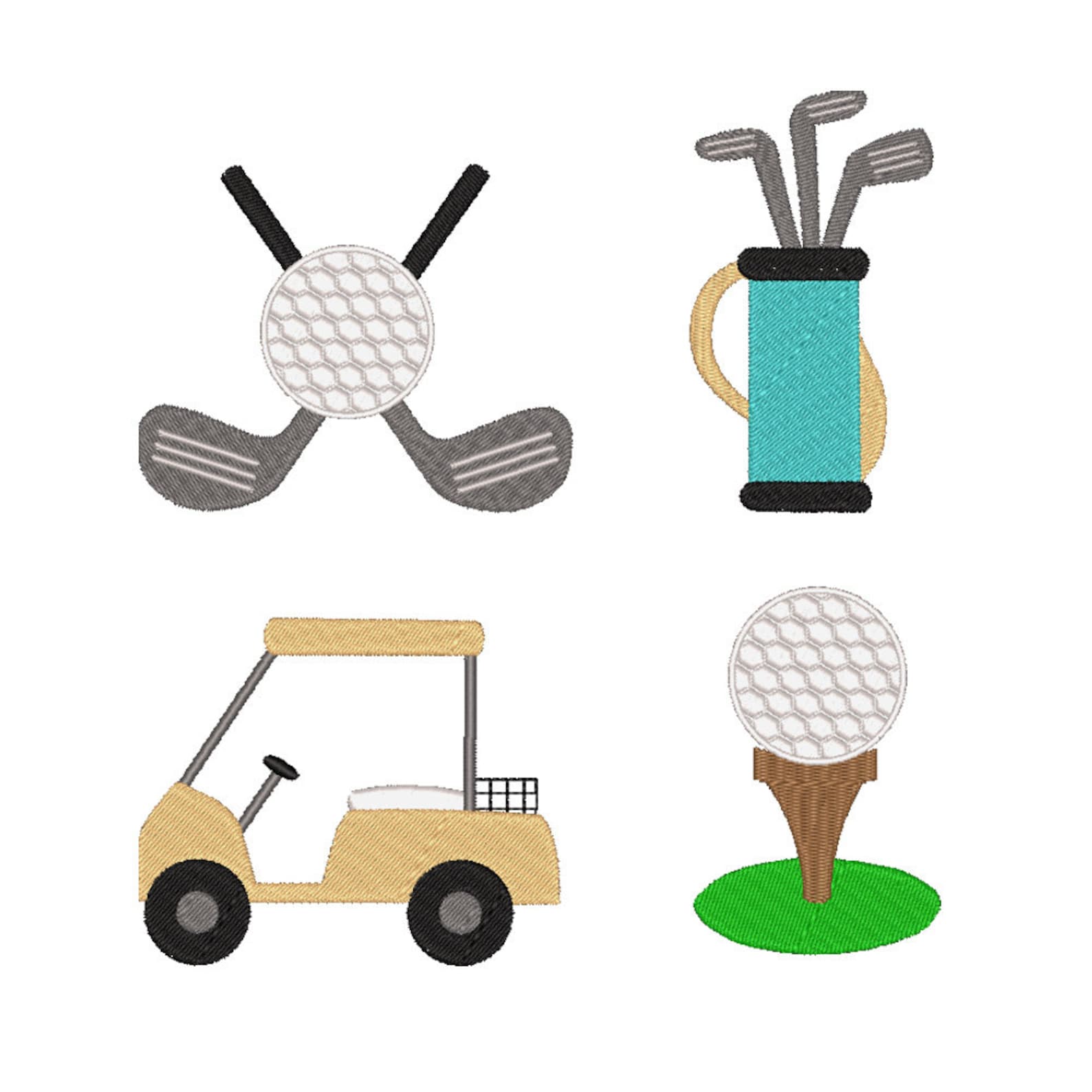 GOLF BUNDLE EMBROIDERY - Golf Elements - Machine Embroidery Designs - 4 ...