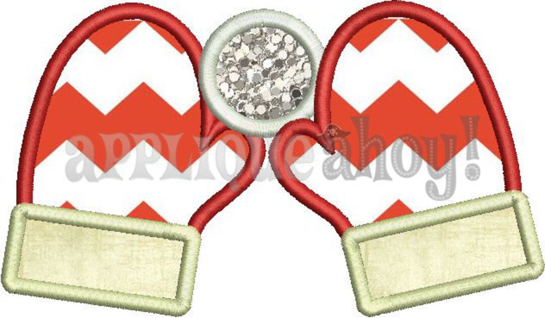 MITTENS and SNOWBALL Applique Design - Instant Download Digital File ...