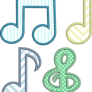 MUSICAL NOTES Applique Design - Instant Download Digital File - Machine ...