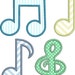 MUSICAL NOTES Applique Design - Instant Download Digital File - Machine ...