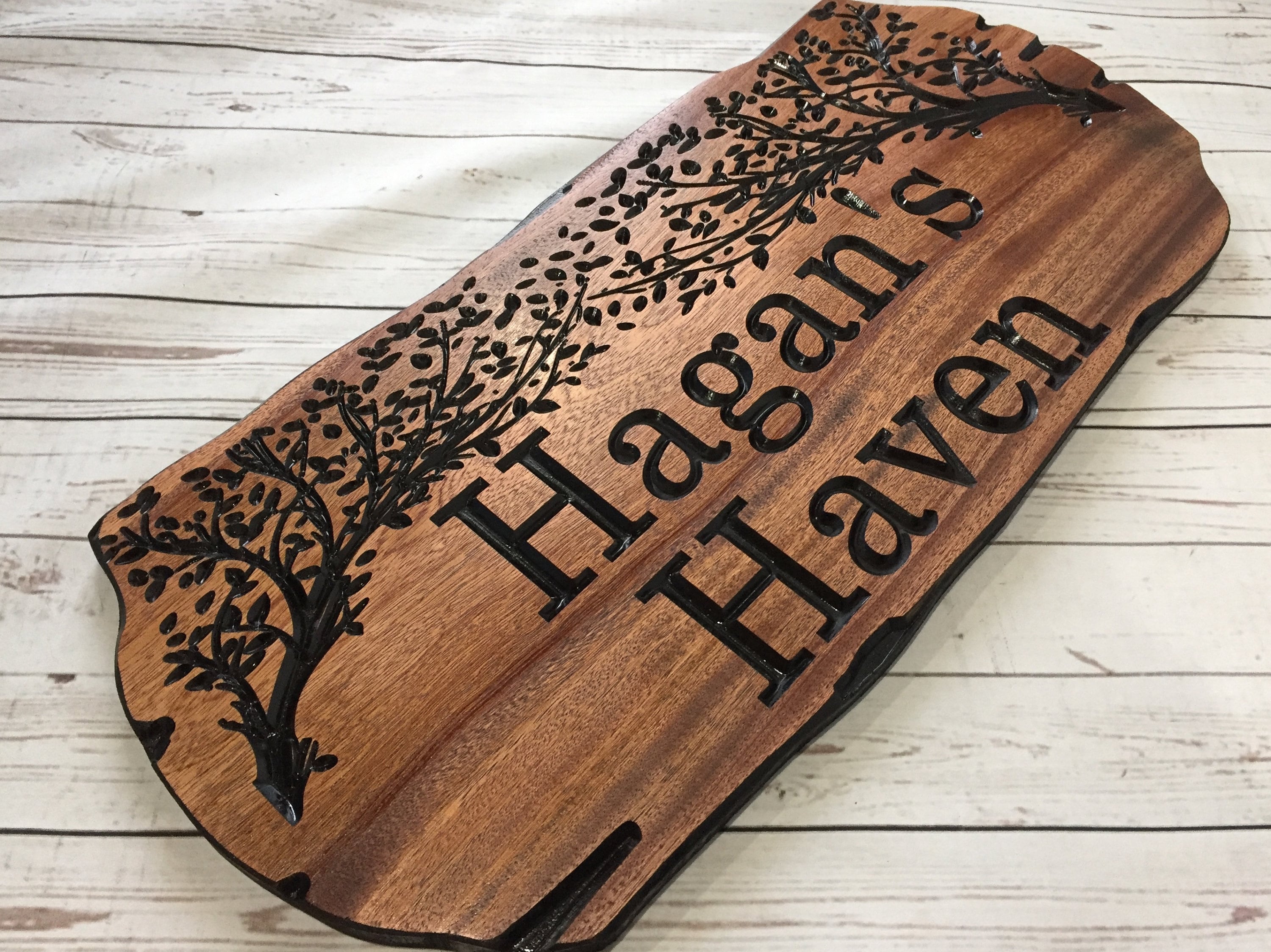 Custom Wooden Carved Tree House Sign - Etsy