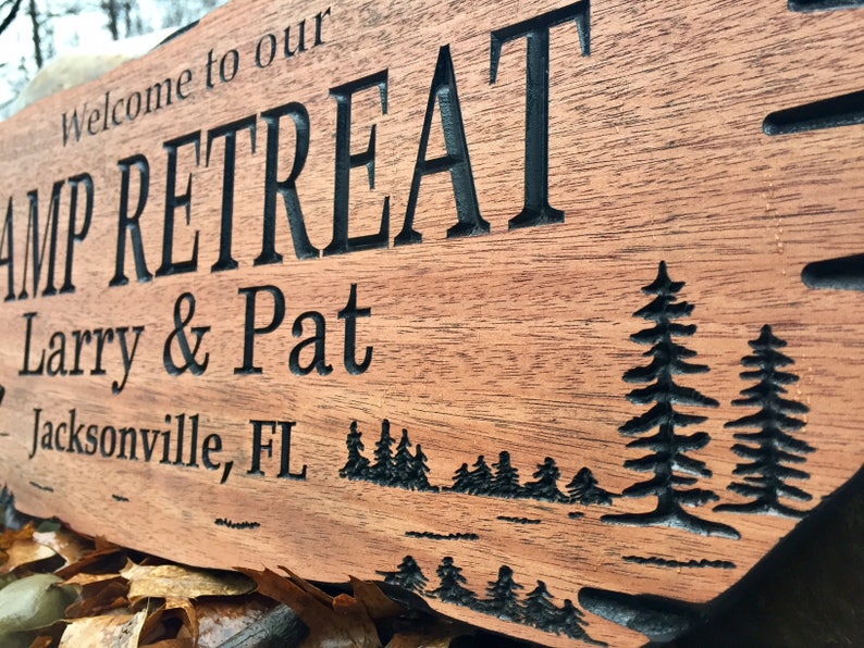 Custom Outdoor Signs Lakehouse Pine Tree Kayak Wooden | Etsy Canada