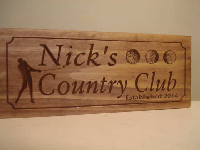 Custom Carved Wooden Golf Sign Personalized Gift for Dad | Etsy