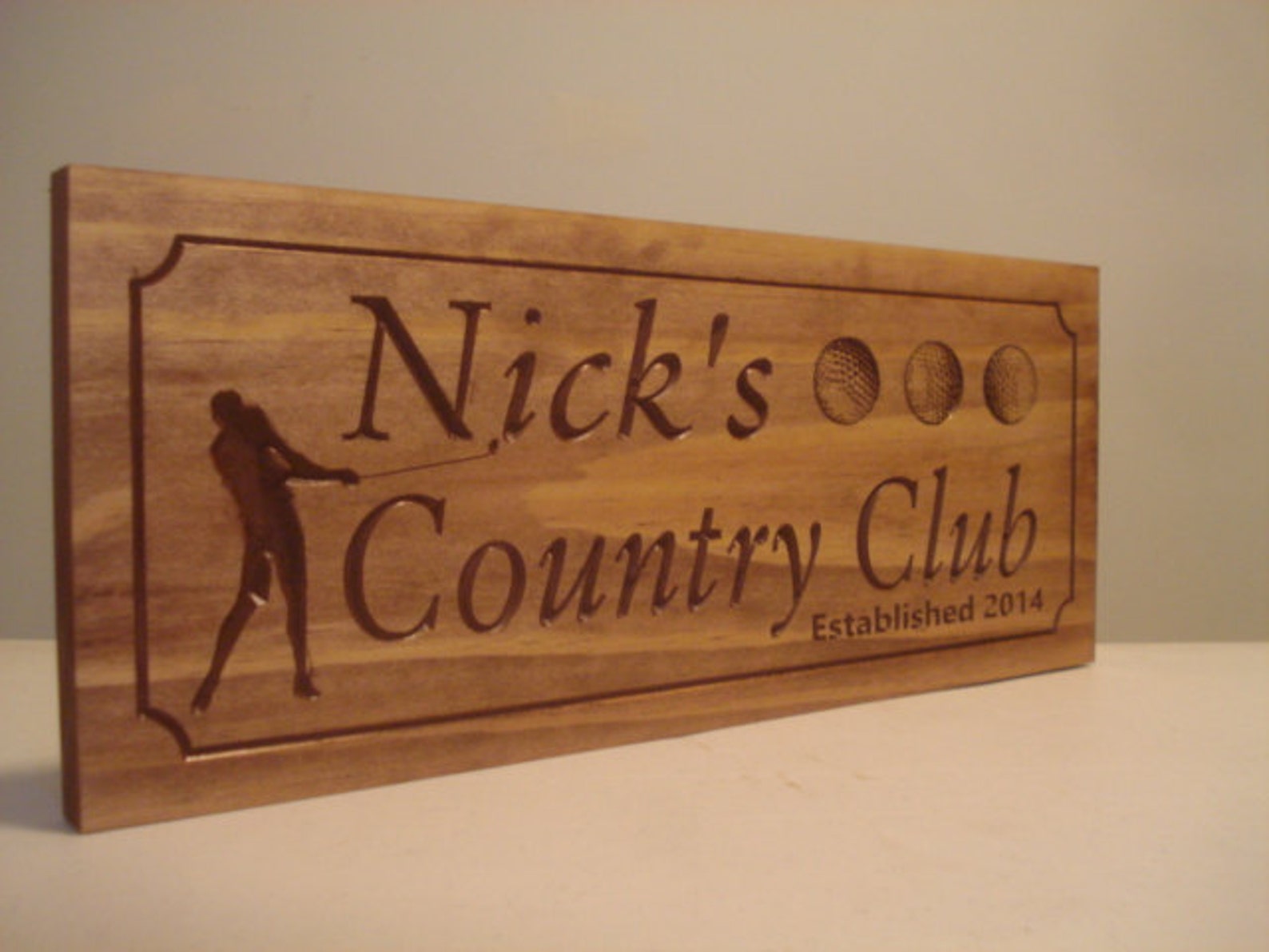 Custom Carved Wooden Golf Sign: Personalized Man Cave Decor - Etsy