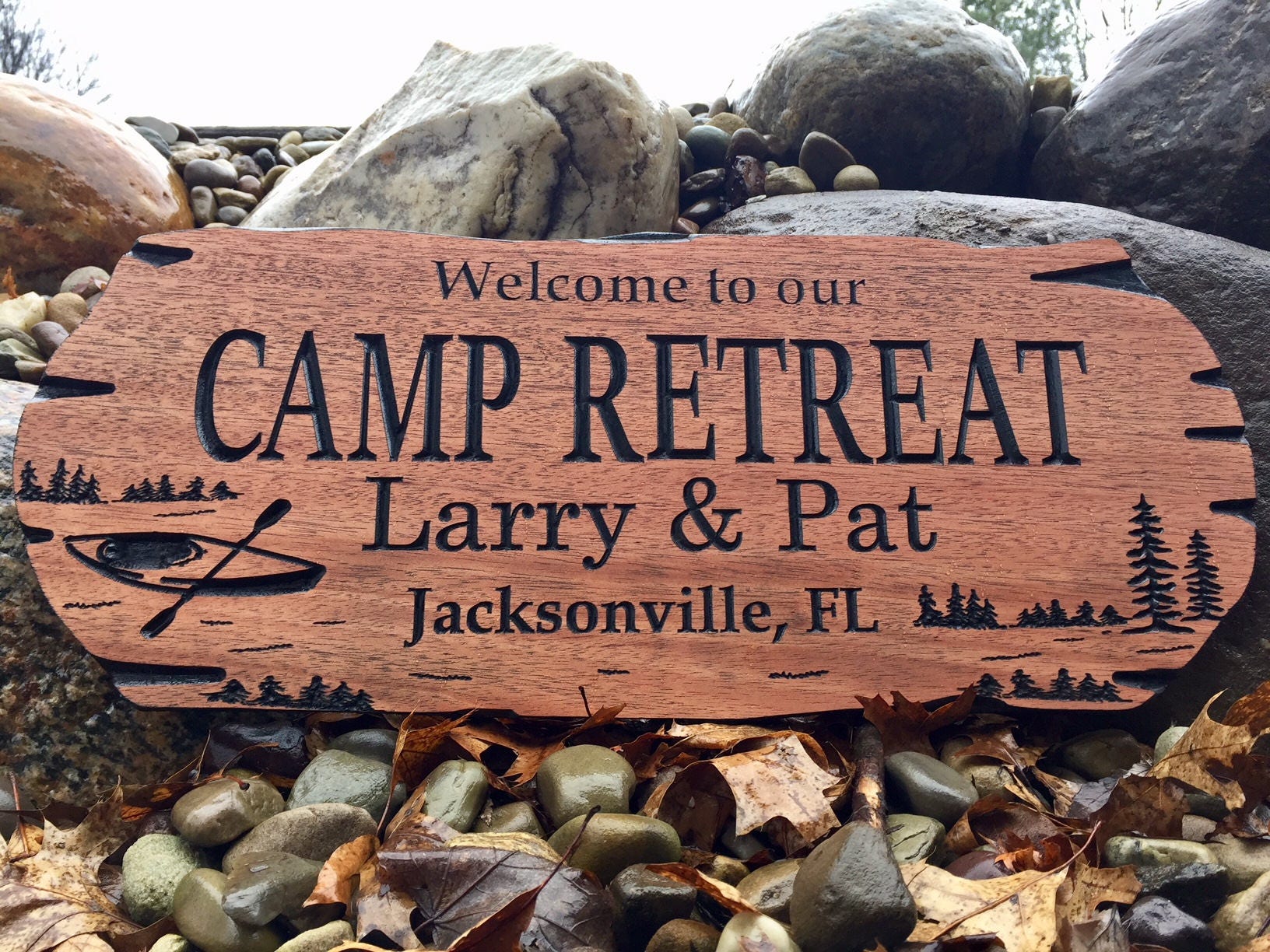 Custom Outdoor Signs Lakehouse Pine Tree Kayak Wooden | Etsy Canada