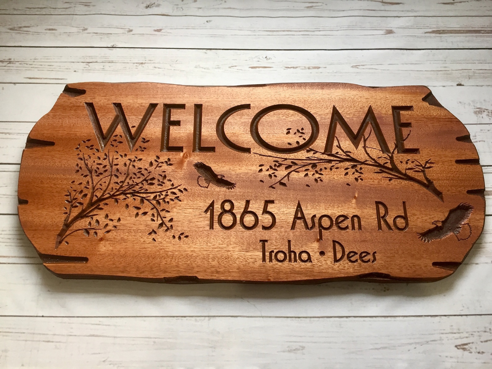 Outdoor Cabin Sign With Tree Branch and Eagle New Home Gift | Etsy