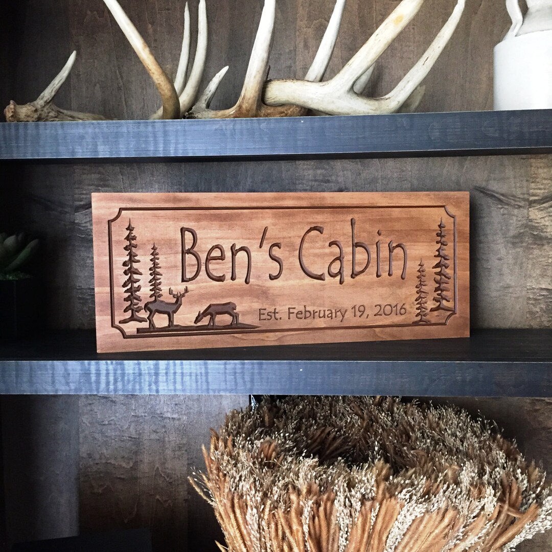 Personalized Cabin Sign, Wooden Last Name Family Camp Sign, Gifts for ...