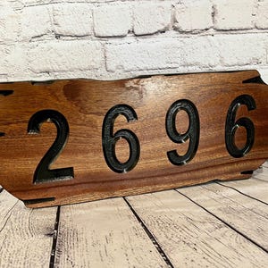 Rustic Wooden Carved House Number Sign, Handcrafted Address Plaque ...
