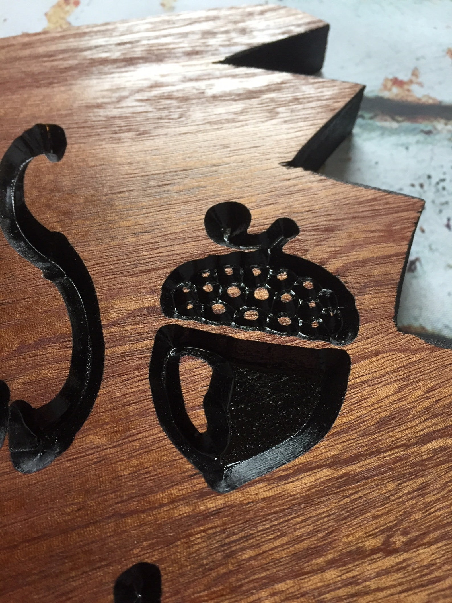 Custom Rustic Sign With Oak Tree Acorn and Jagged Edges | Etsy