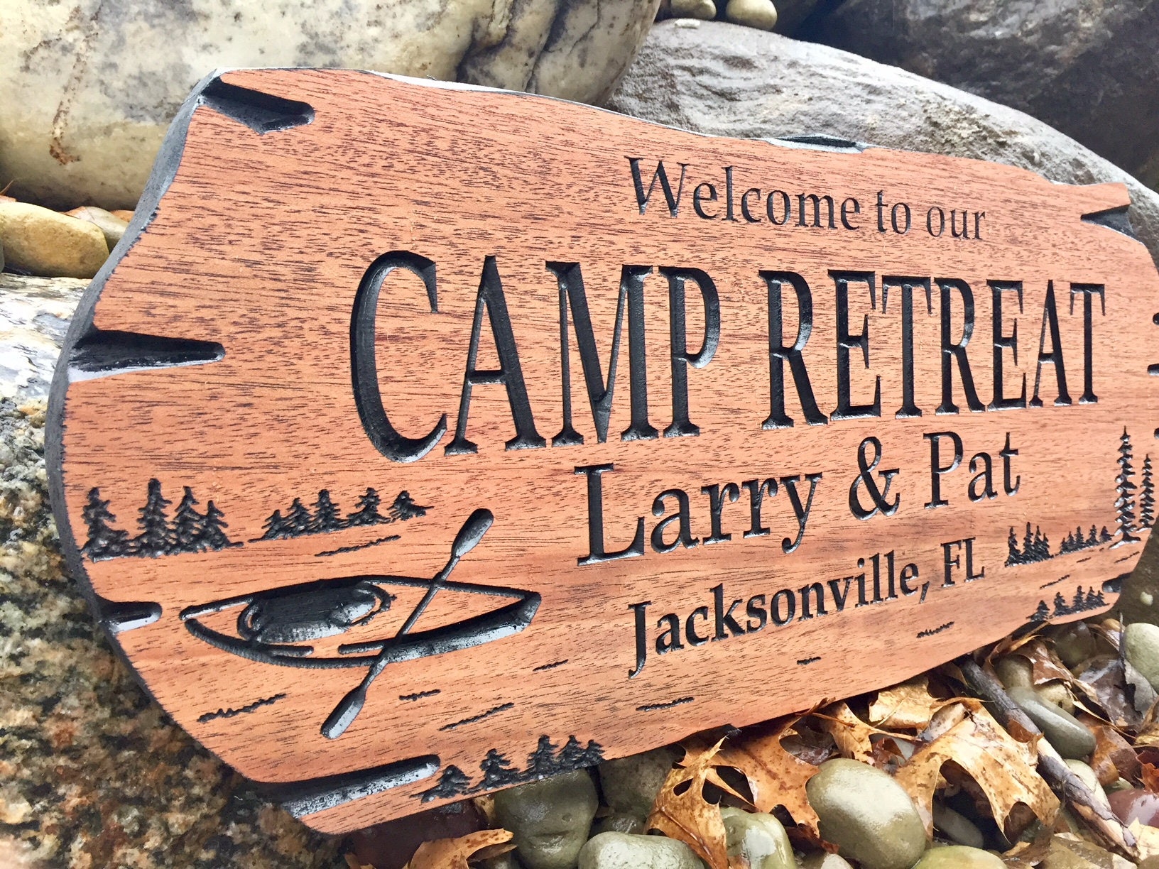 Custom Outdoor Signs Lakehouse Pine Tree Kayak Wooden - Etsy Canada