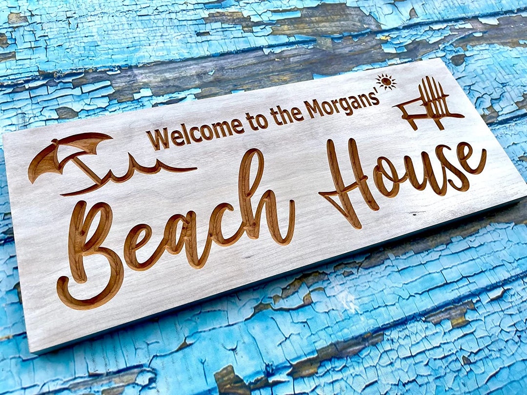 Custom Carved Beach House Sign: Personalized Lake House Decor - Etsy