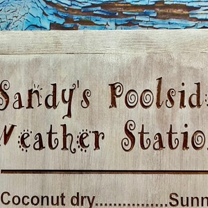 Personalized Coconut Weather Station Sign: Beach House Decor - Etsy