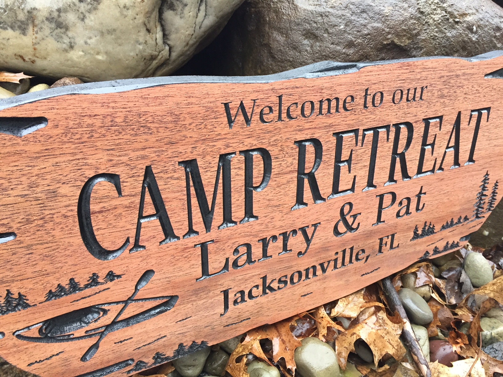 Custom Outdoor Signs Lakehouse Pine Tree Kayak Wooden - Etsy Canada