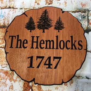 Personalized Wood Carved Sign: Rustic Pine Tree Address Plaque - Etsy