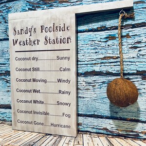 Personalized Coconut Weather Station Sign: Beach House Decor - Etsy