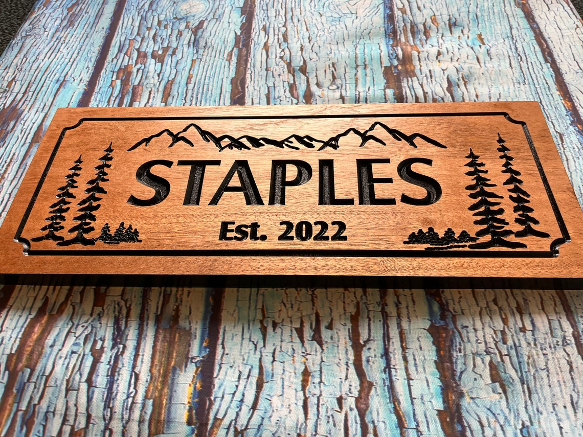 Mountain House Sign Cabin Decor Pine Trees Elevation Signs - Etsy