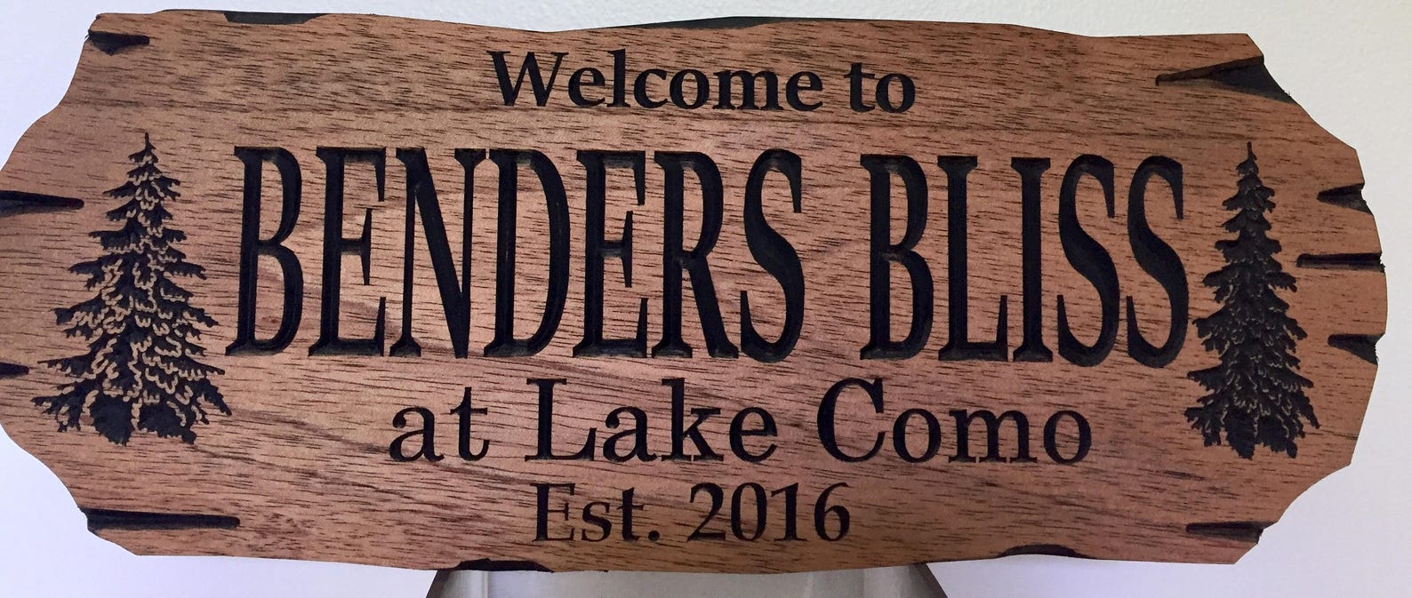 Outdoor Carved Sign, Custom Wooden Carved Cabin Sign, Pine Trees, Camp ...