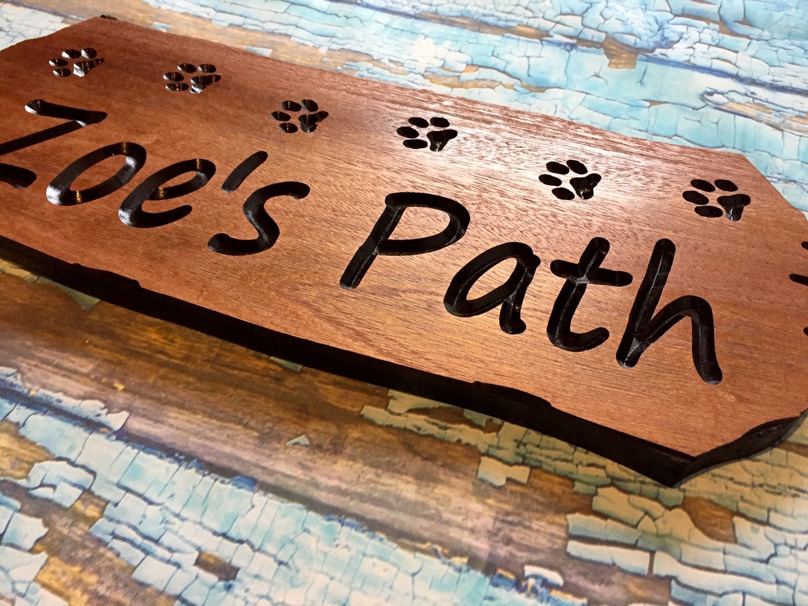 Personalized Outdoor Hiking Trail Sign With Dog Paw Prints - Etsy
