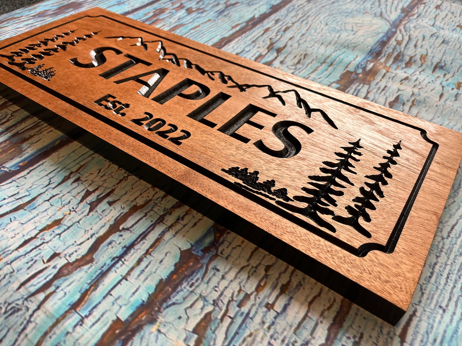 Mountain House Sign Cabin Decor Pine Trees Elevation Signs - Etsy