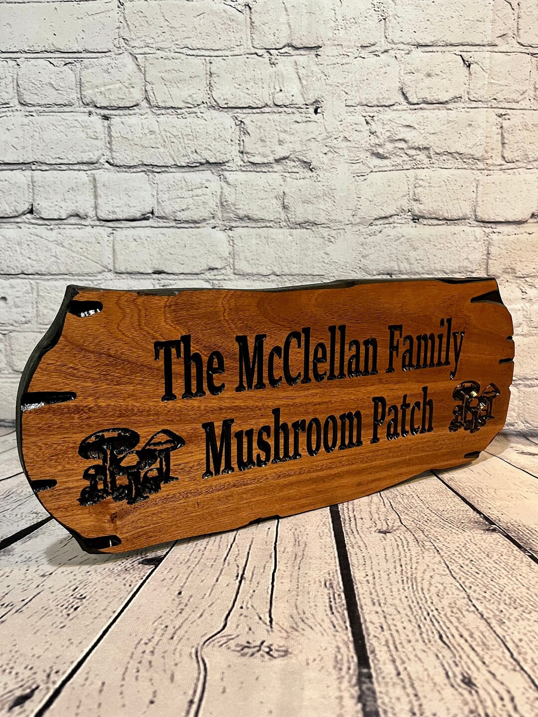 Mushroom Sign, Outdoor Wood, Personalized Gift for Nature Lover, Wild ...