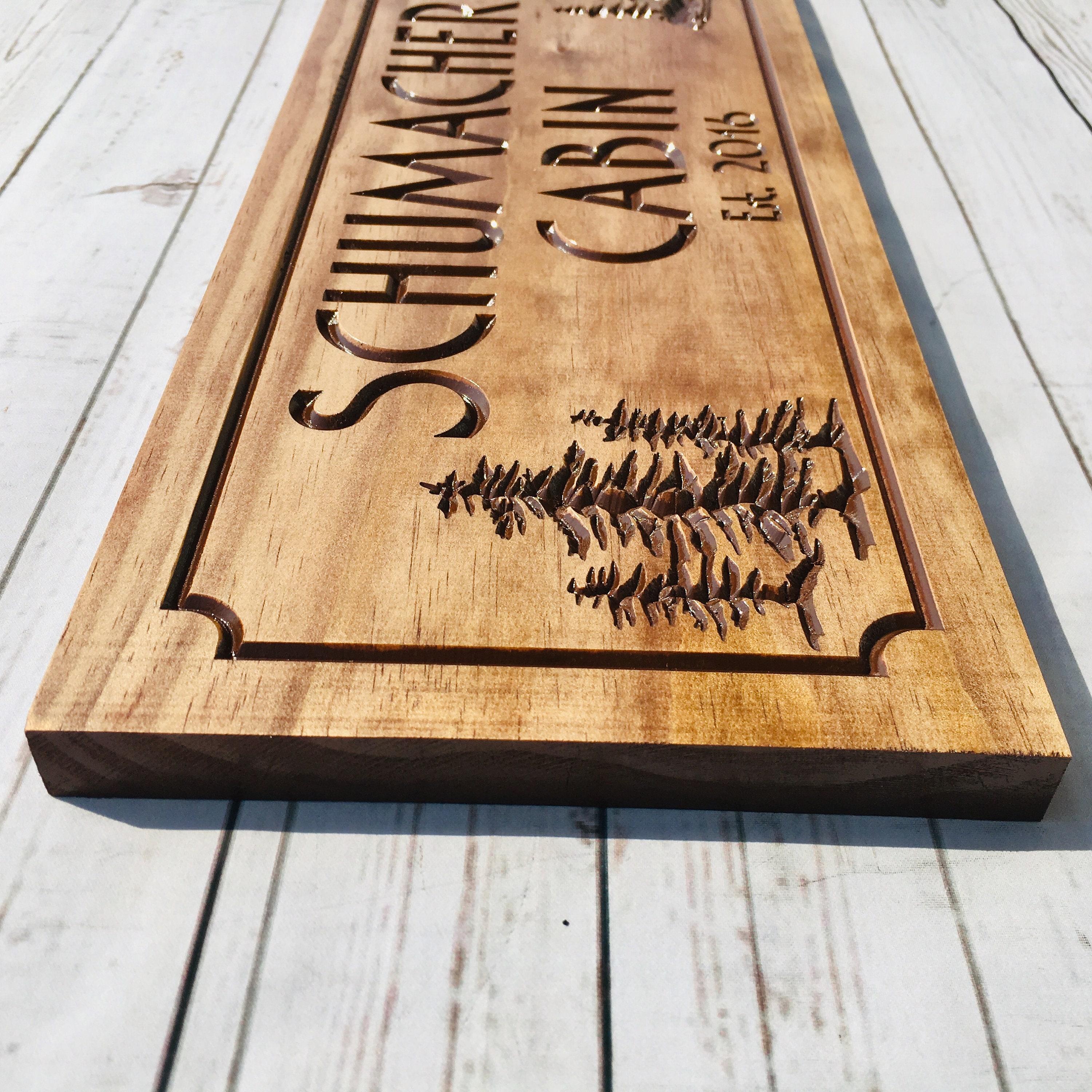 Custom Carved Wood Cabin Sign: Personalized Family Cottage Decor - Etsy