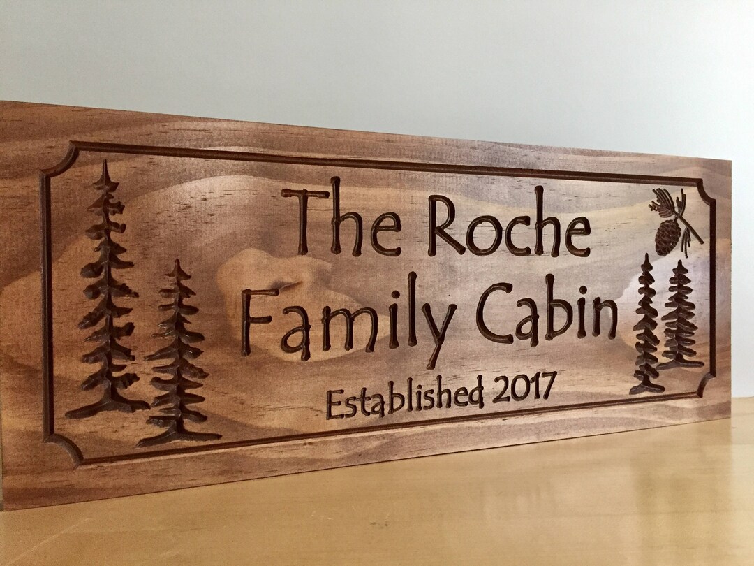 Custom Carved Wooden Cabin Sign: Personalized Outdoor Decor - Etsy