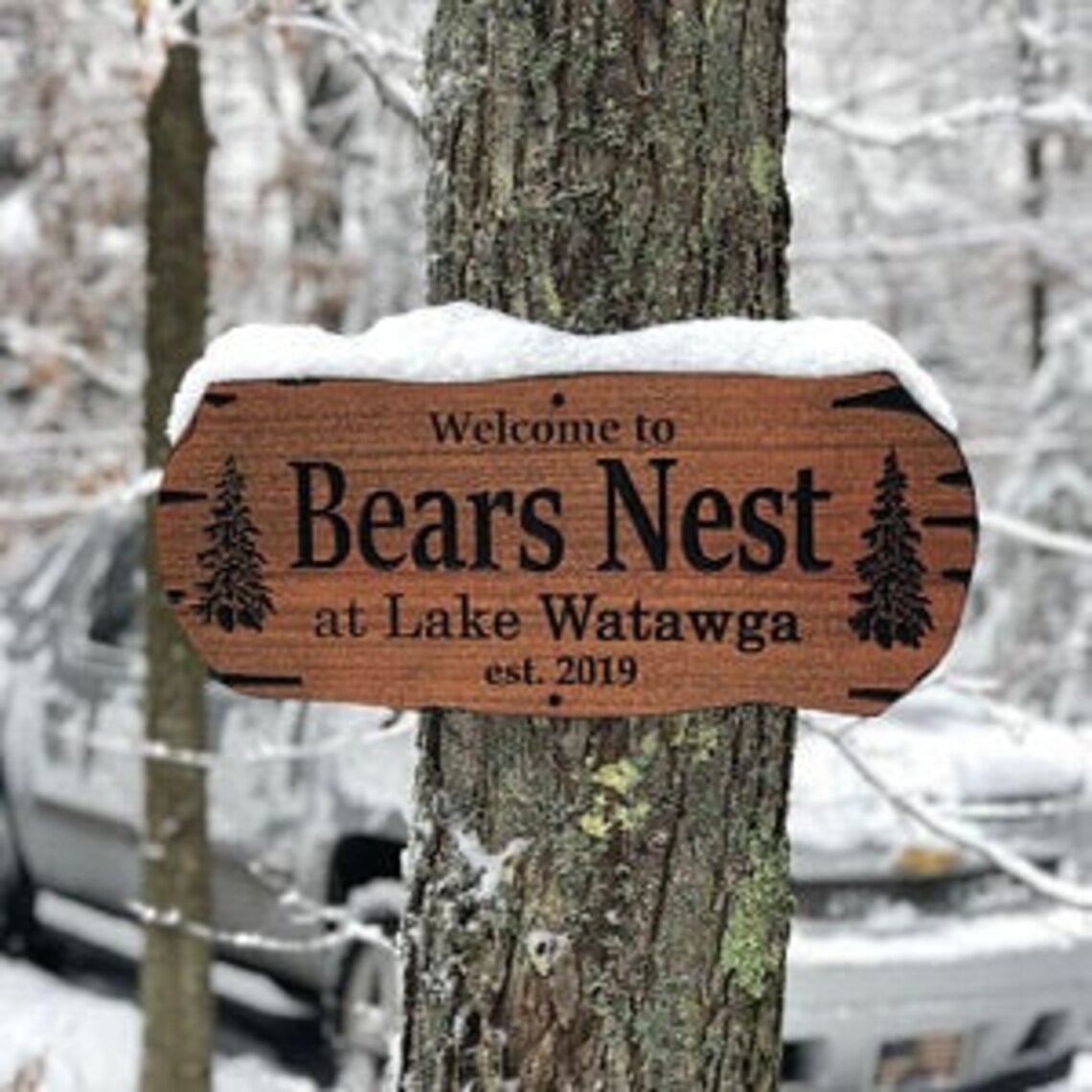 Custom Rustic Sign With Oak Tree Acorn and Jagged Edges - Etsy