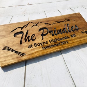 Wooden Outdoor Cabin Sign, Personalized Ski Lodge Decor, Mountain House ...