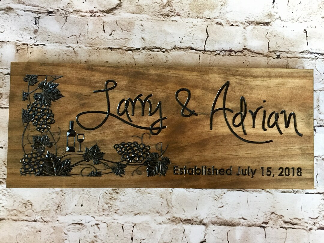 Personalized Anniversary Gift Vineyards Wooden Sign Wine Theme ...