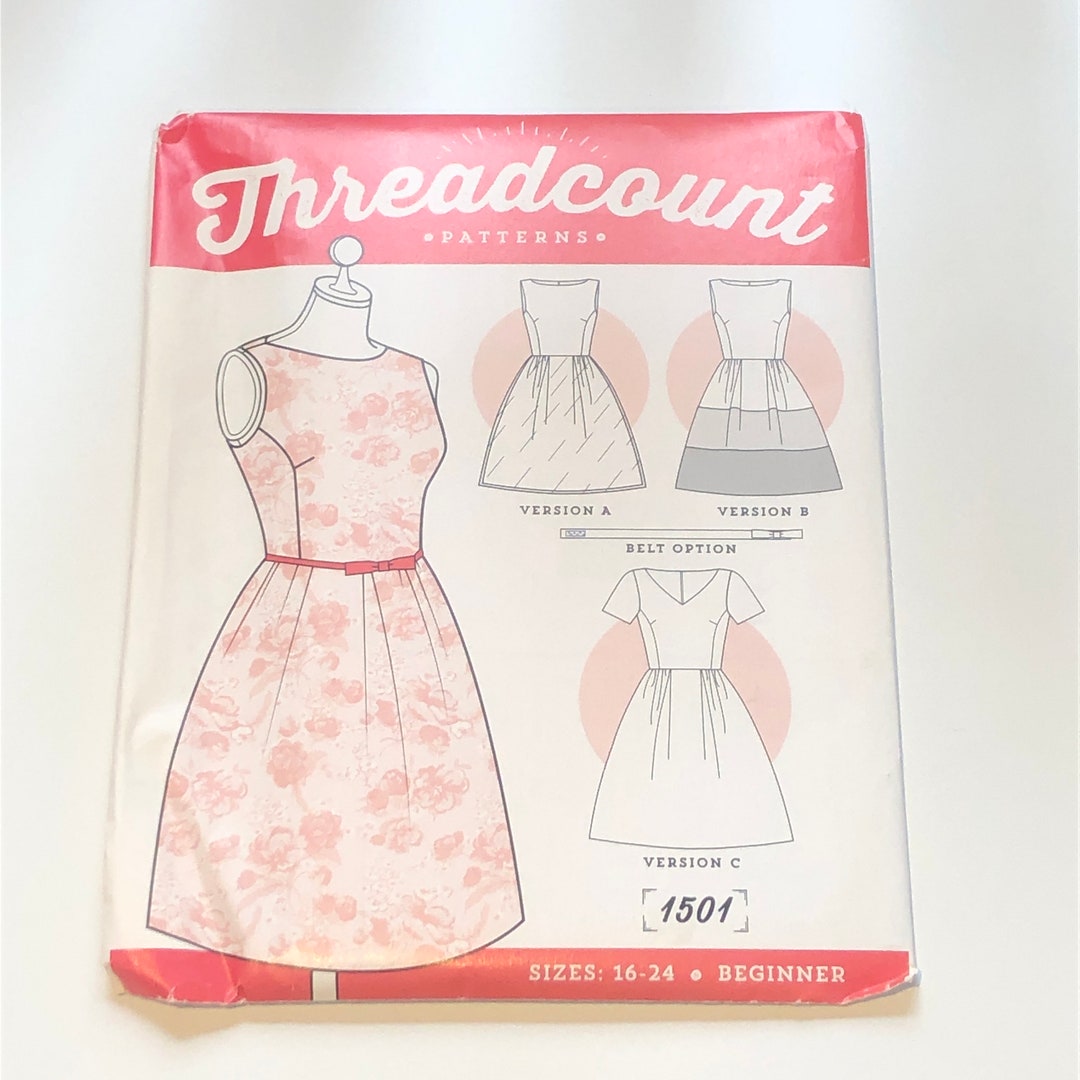 Sewing Pattern Threadcount, Uncut No 1501 Plus Size Dress Size 16-24 - Etsy