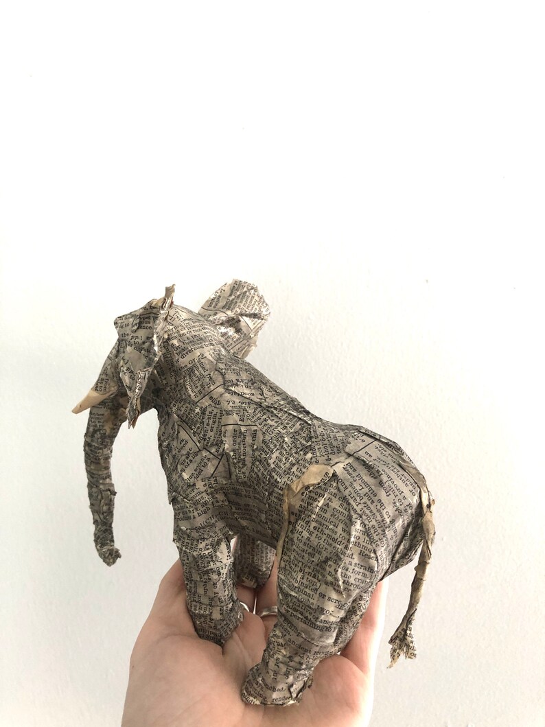 Made to Order Elephant Figurine Paper Sculpture, Elephant Statue ...