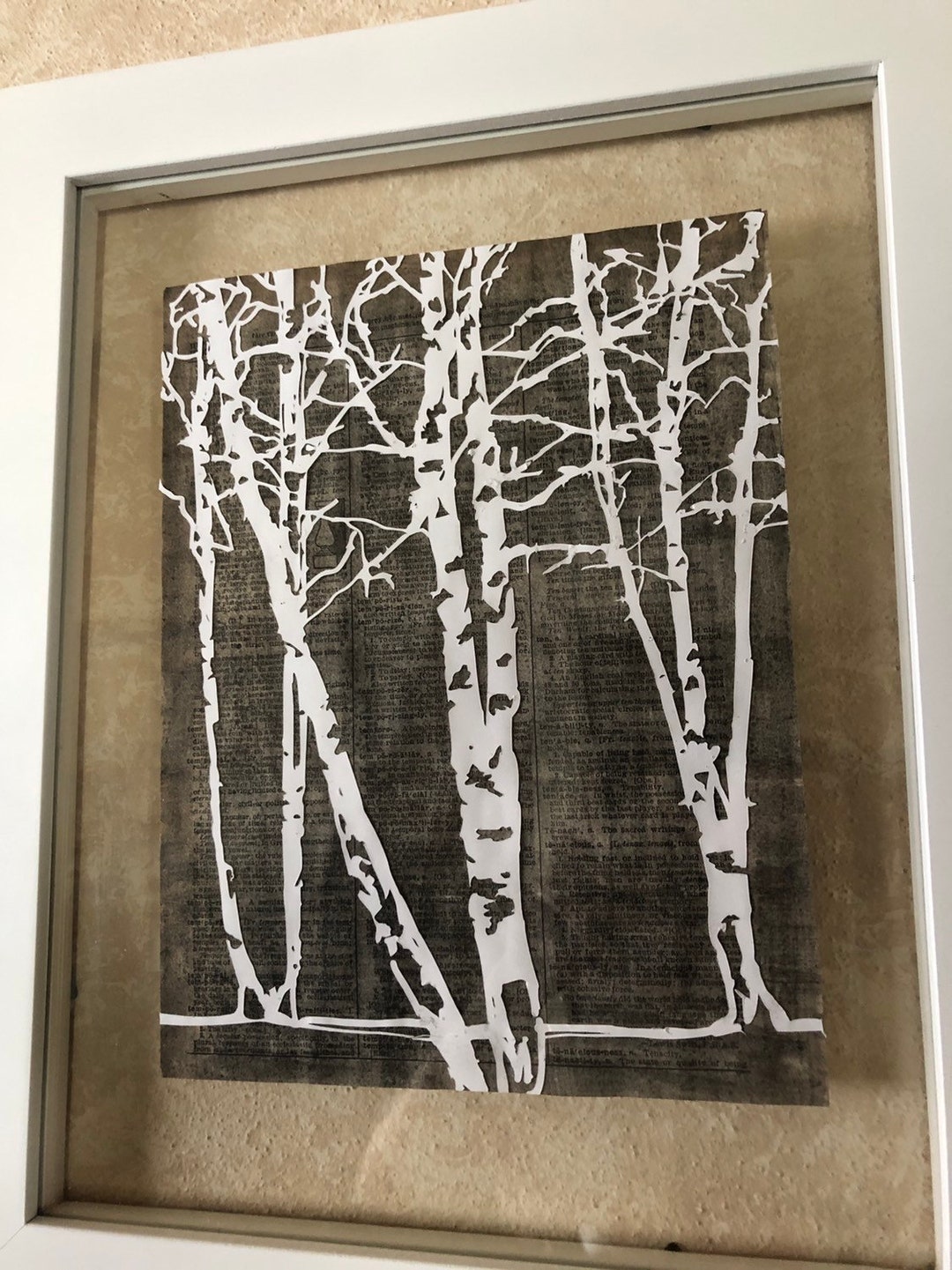 Birch Tree Picture Paper Cut Art. Papercut Birch Tree Silhouette Art ...