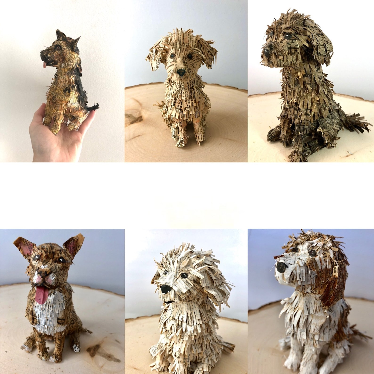 DIY Tutorial Paper Dog Sculpture Instructions PDF Download Paper Mache ...