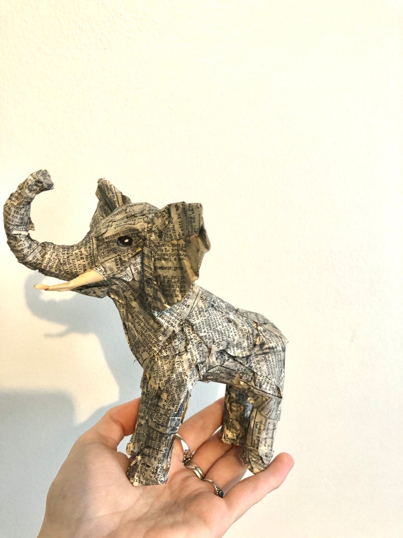 Made to Order Elephant Figurine Paper Sculpture, Elephant Statue ...