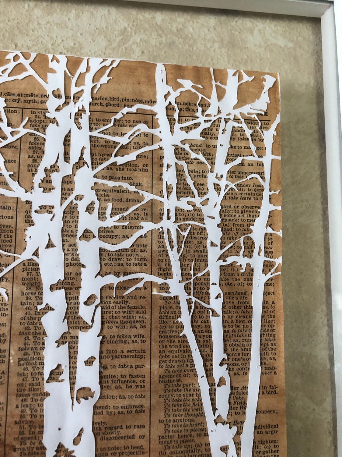 Birch tree picture paper cut art. Papercut Birch tree | Etsy