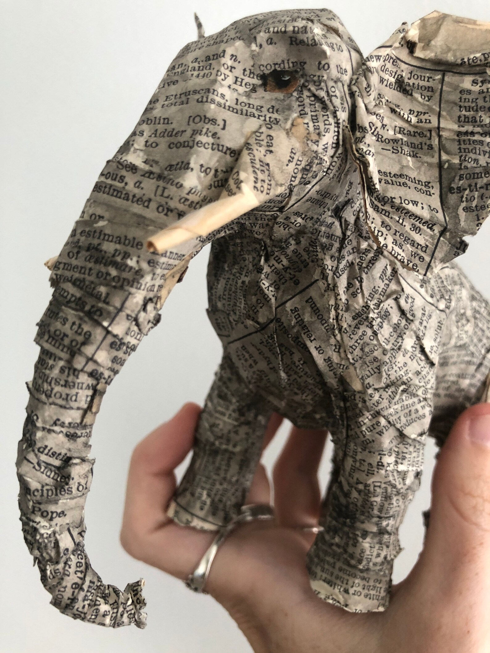 Made to Order Elephant Figurine Paper Sculpture, Elephant Statue ...