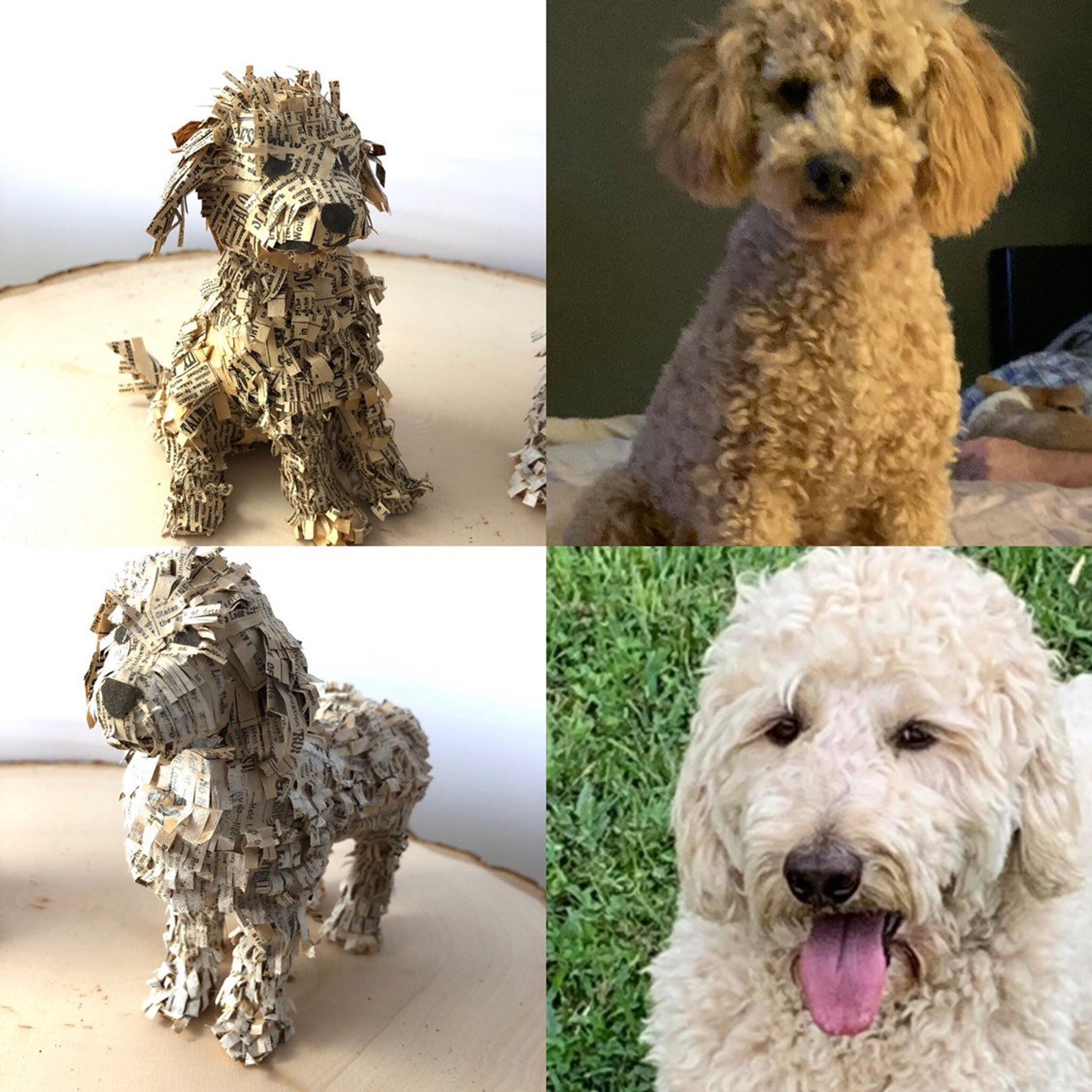 Custom Paper Pet Portrait Sculpture, Handmade Dog Memorial - Etsy