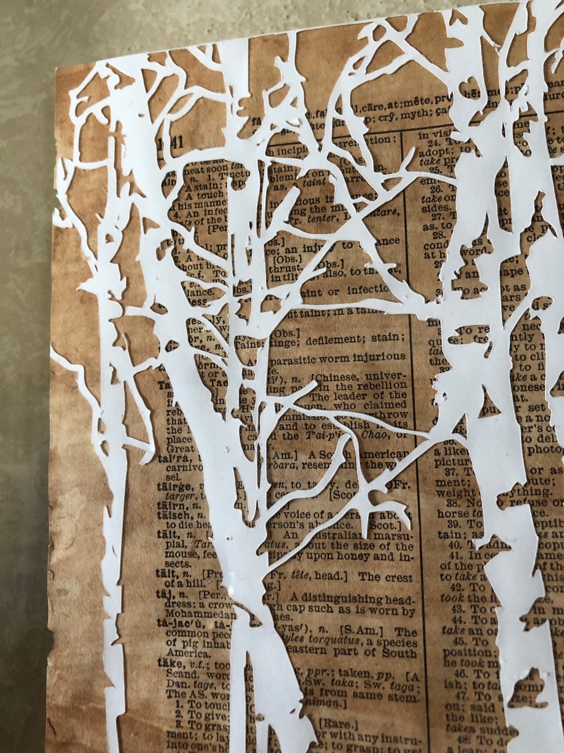 Birch tree picture paper cut art. Papercut Birch tree | Etsy